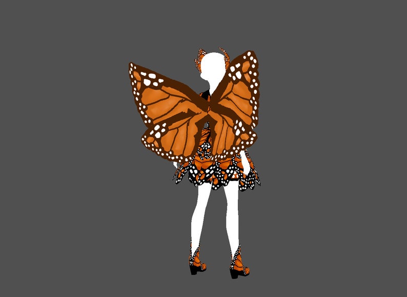 Stunning 3D Monarch Butterfly Wings Vtuber Asset - Fully Animated ...