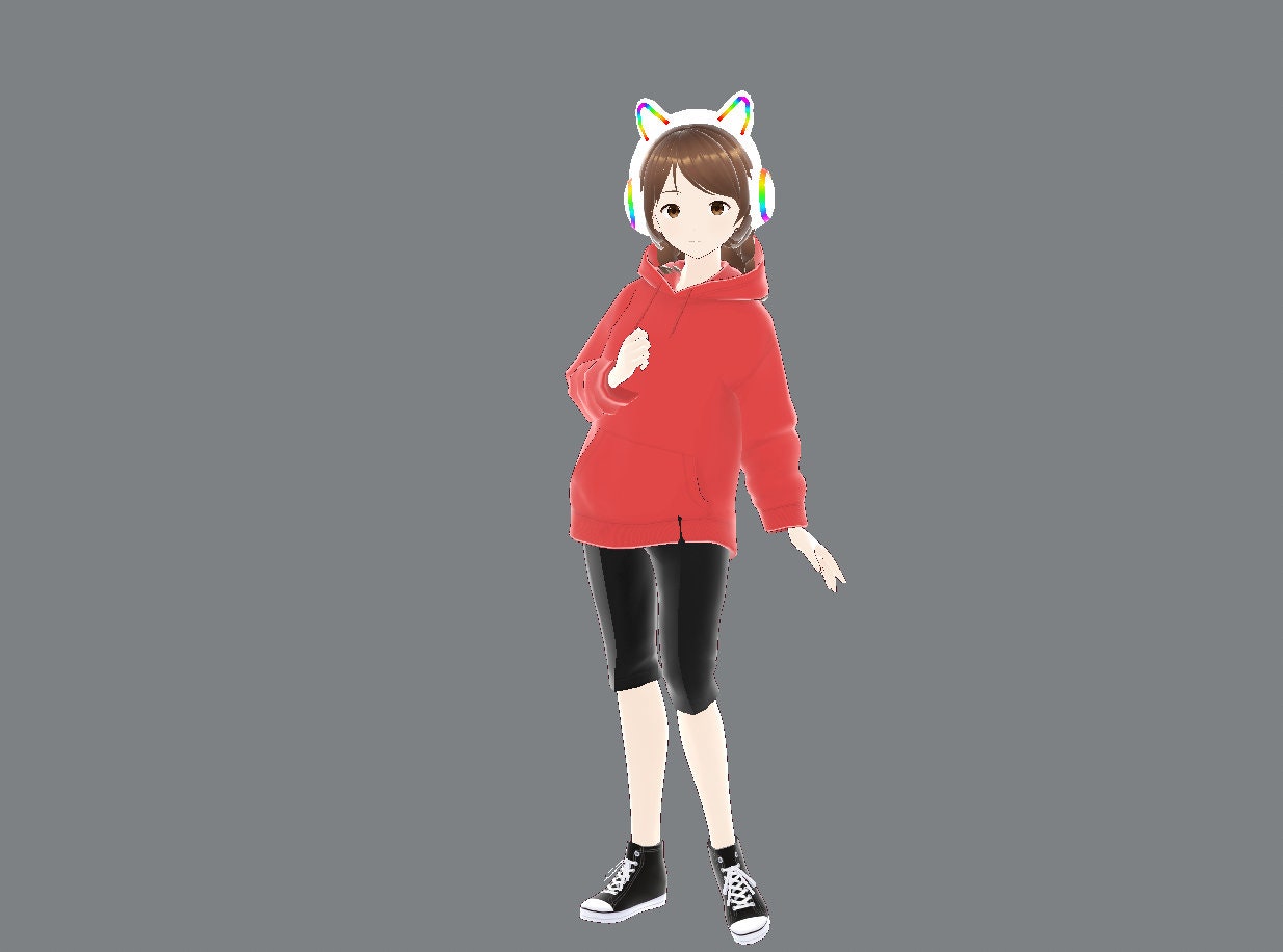 Vibrant 3D Rainbow Cat Ear Headphones Vtuber Asset - Fully Customizable ...
