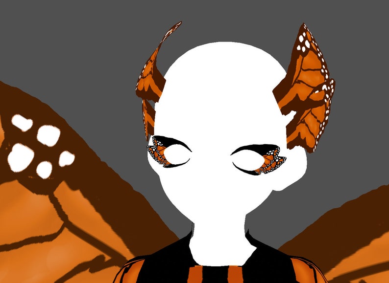 Stunning 3D Monarch Butterfly Wings Vtuber Asset - Fully Animated ...