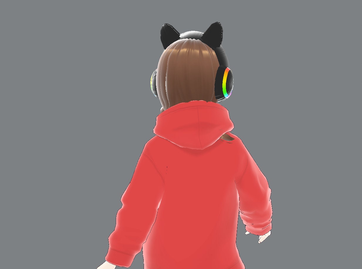 Vibrant 3D Rainbow Cat Ear Headphones Vtuber Asset - Fully Customizable ...