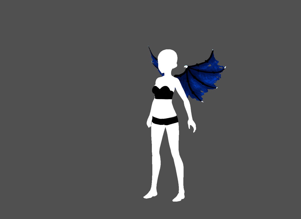Stunning 3D Tattered Dragon Wings Vtuber Asset Fully Animated ...