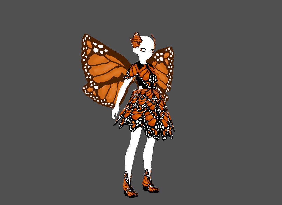 Stunning 3D Monarch Butterfly Wings Vtuber Asset Fully - Etsy