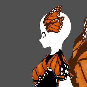 Stunning 3D Monarch Butterfly Wings Vtuber Asset - Fully Animated ...