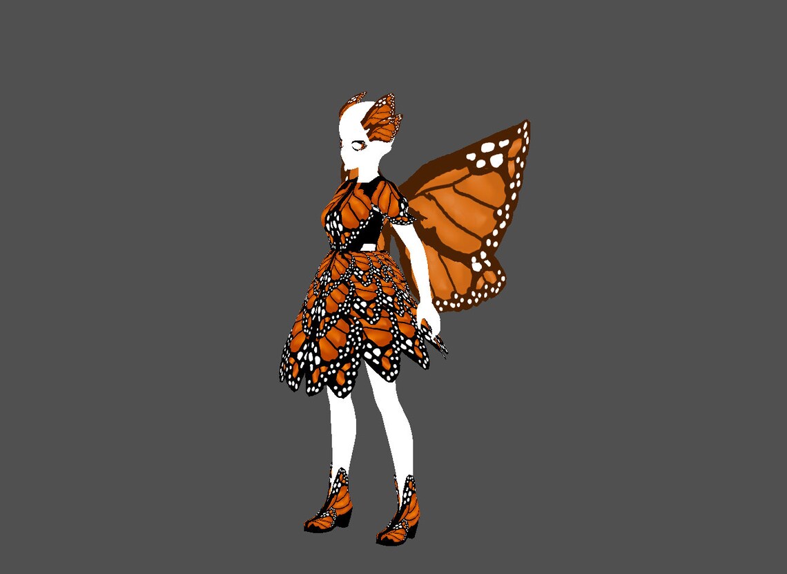 Stunning 3D Monarch Butterfly Wings Vtuber Asset Fully - Etsy