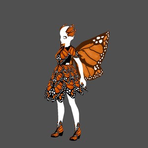 Stunning 3D Monarch Butterfly Wings Vtuber Asset Fully Animated ...
