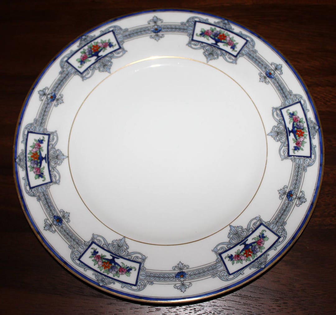 Royal Worcester Dinner Plate Blue & White W/ Floral Urns - Etsy