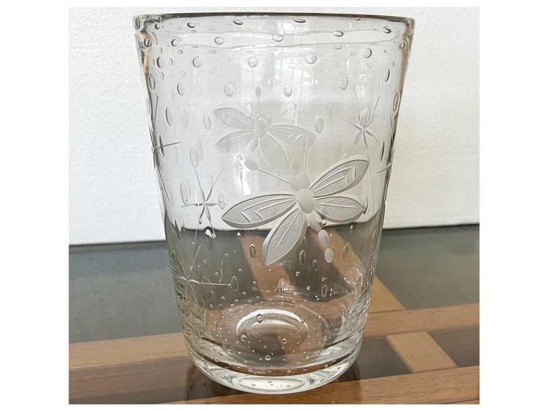 RARE Thomas Webb England Crystal Bubble Vase or Ice Bucket With ...