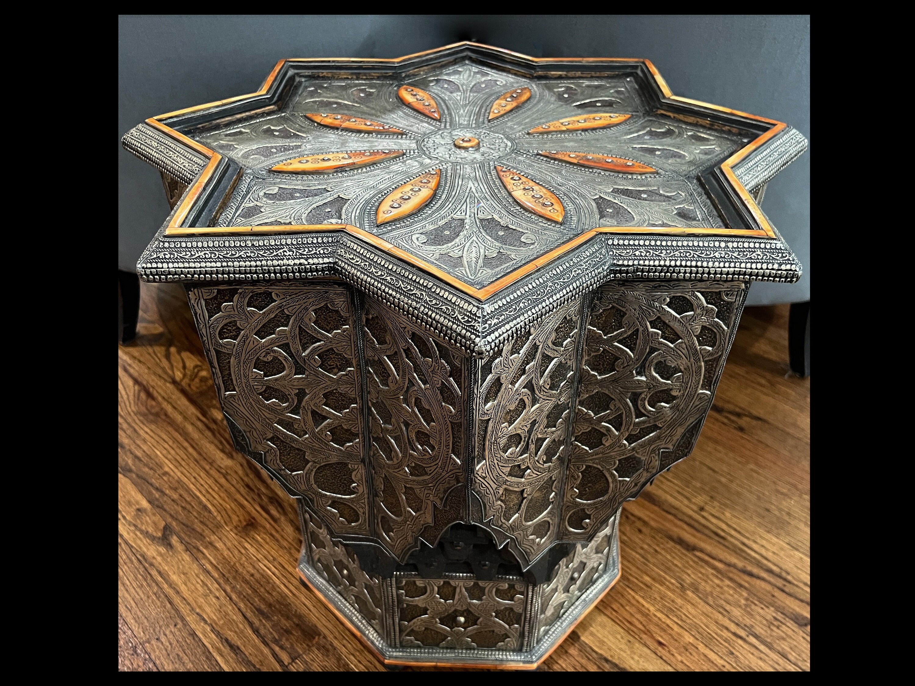 Vintage Moroccan Metal and Wood Camel Bone Star Shaped Table - Etsy