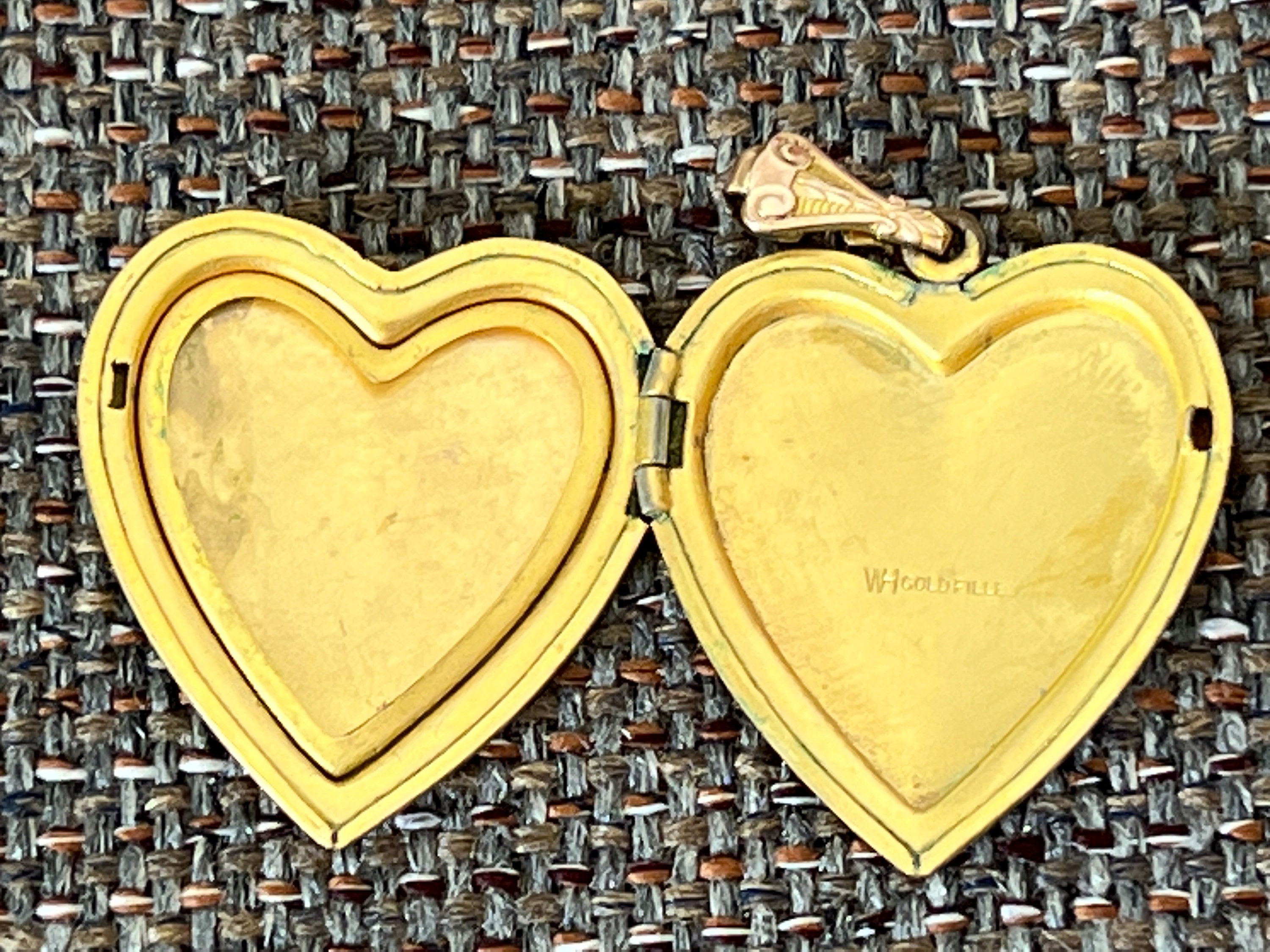 Vintage WH Gold Filled Heart Photo Locket Pendant - Etsy