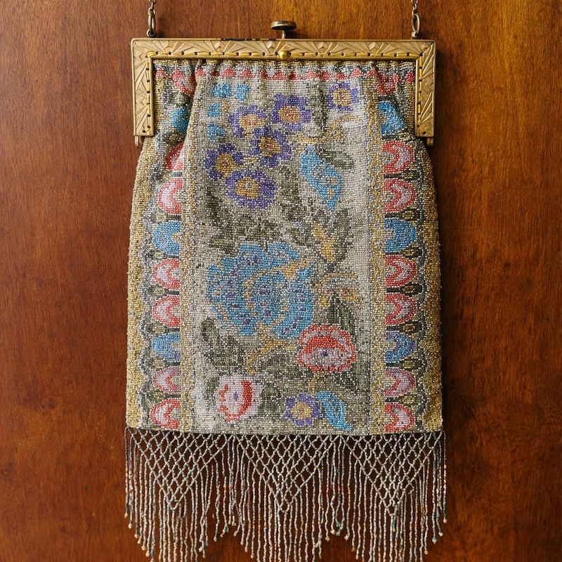 Antique Beaded Fringe Bag - Etsy