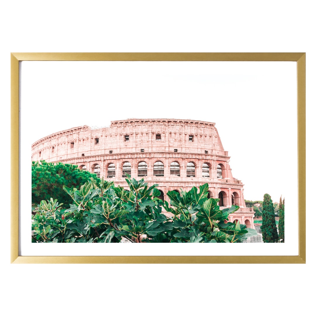Rome Italy Wall Art Travel Print Pink Art Print Pastel Poster Colosseum ...