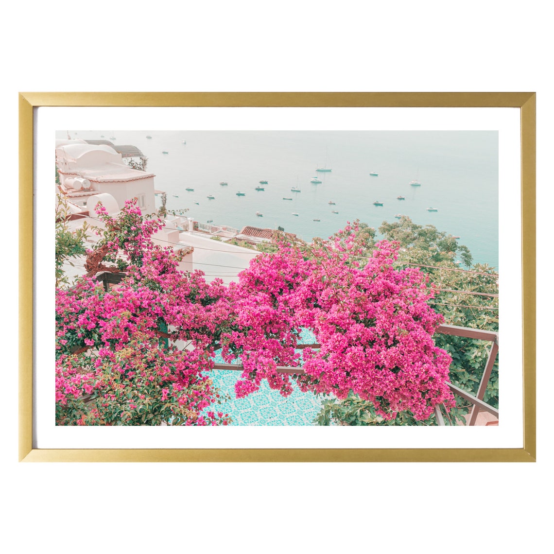 Italy Wall Art // Positano // Floral Wall Prints // Pink Wall Art ...
