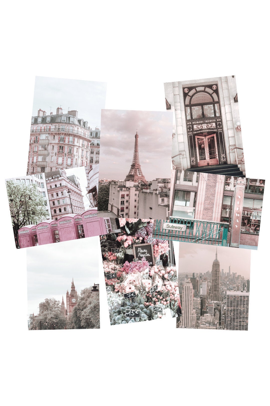 Living the Dream Collage Kit Wall Decor New York Paris London - Etsy