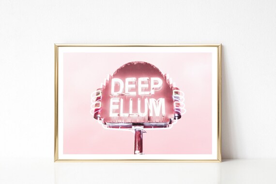 Dallas Texas Deep Ellum Pink Wall Art Modern Print Room Decor | Etsy