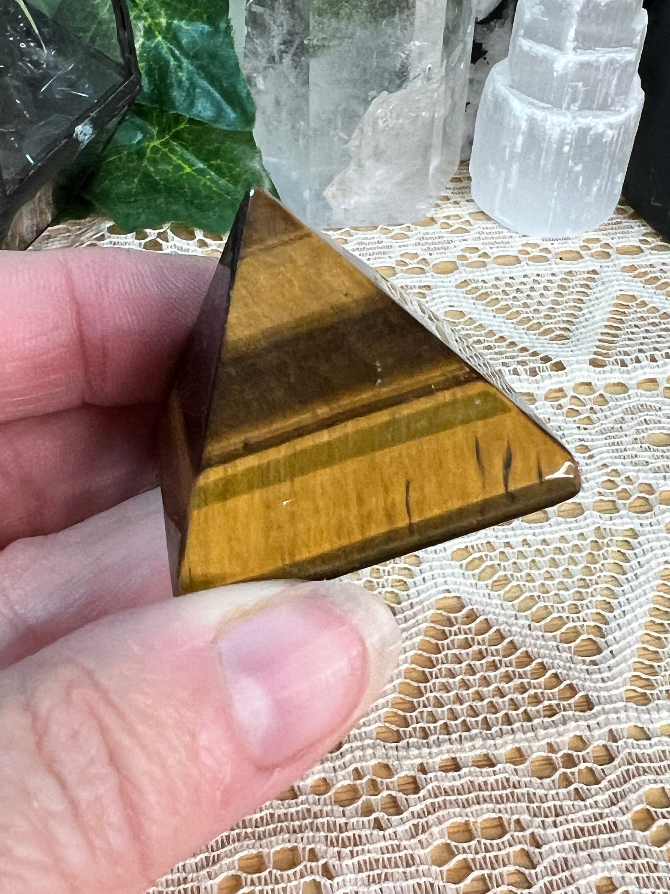 Tigers Eye Crystal Pyramid - Polished Tigers Eye Pyramid Carving ...