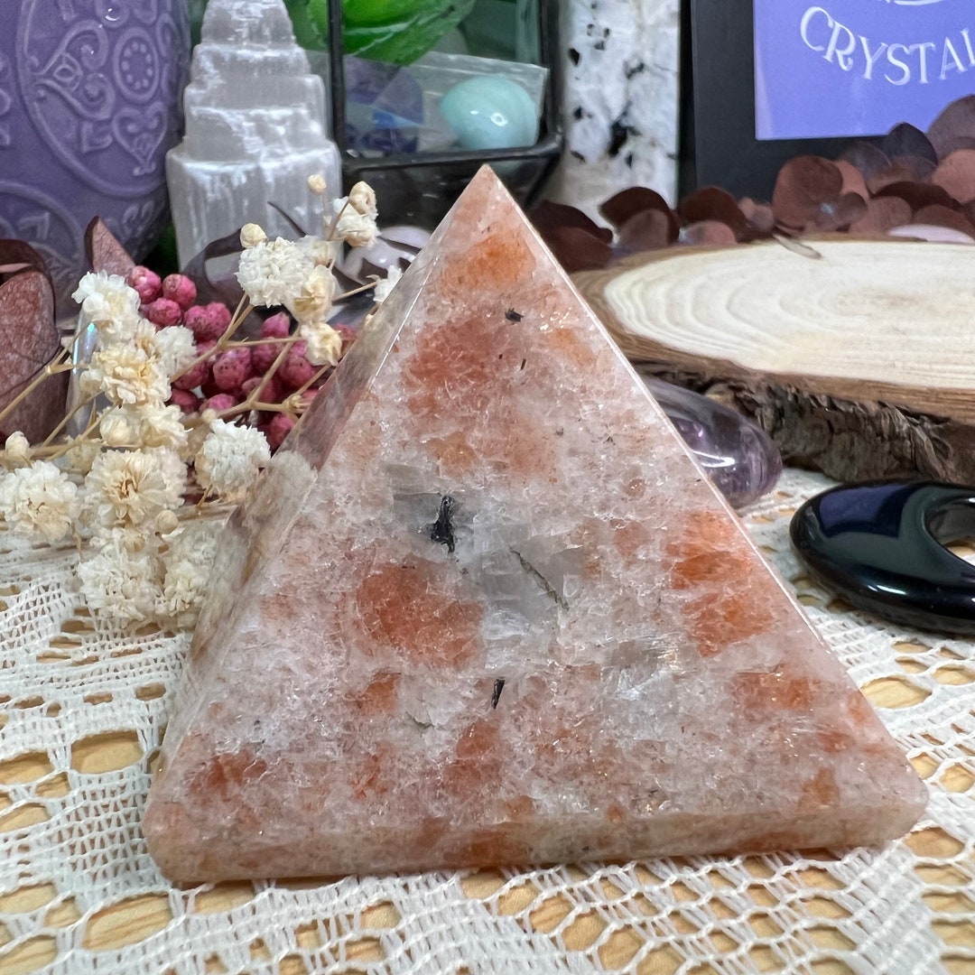 Sunstone Crystal Pyramid Carving Crystal Decor Sunstone Pyramid Carving Polished Sunstone ...