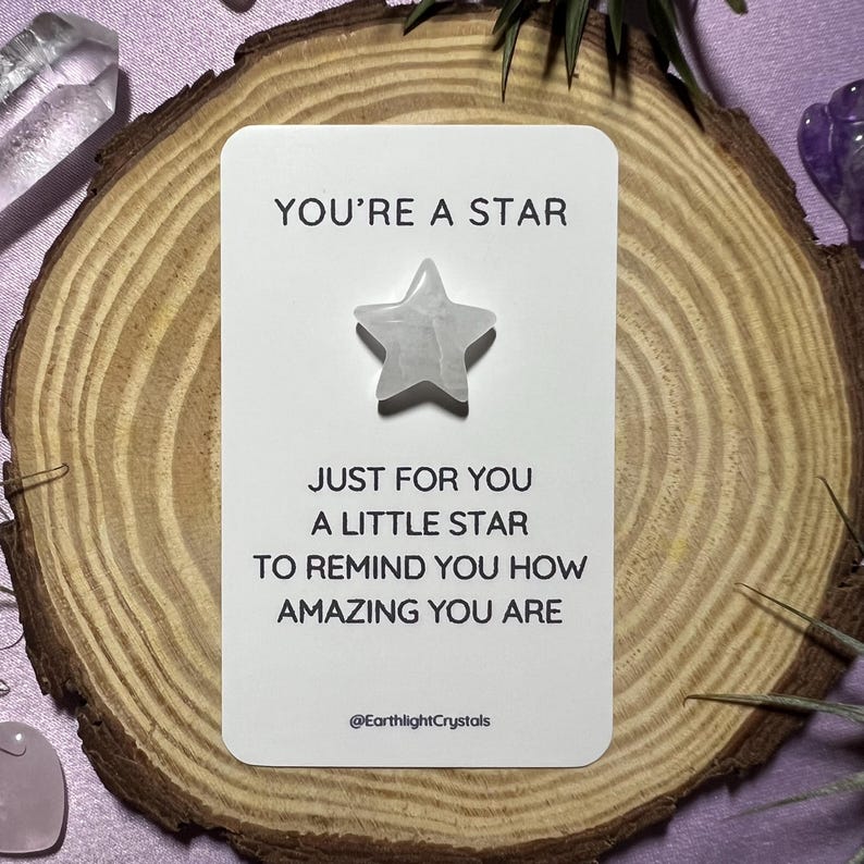 You're A Star Crystal Gift Card - Pocket Star Keepsake - Etsy