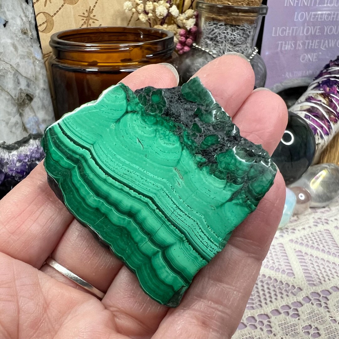 Malachite Polished Crystal Slice - Polished Malachite Crystal Specimen ...