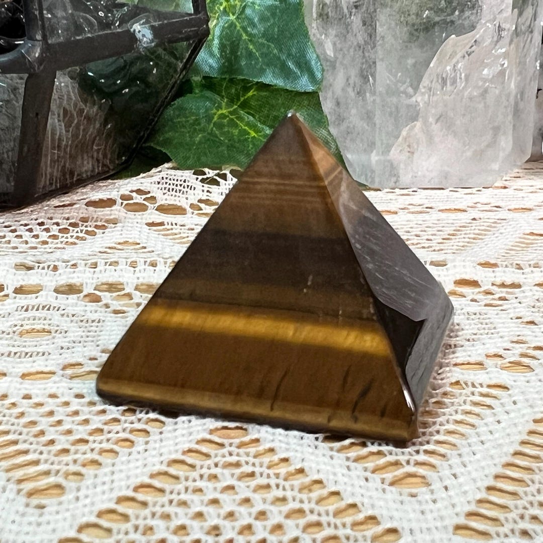Tigers Eye Crystal Pyramid - Polished Tigers Eye Pyramid Carving ...