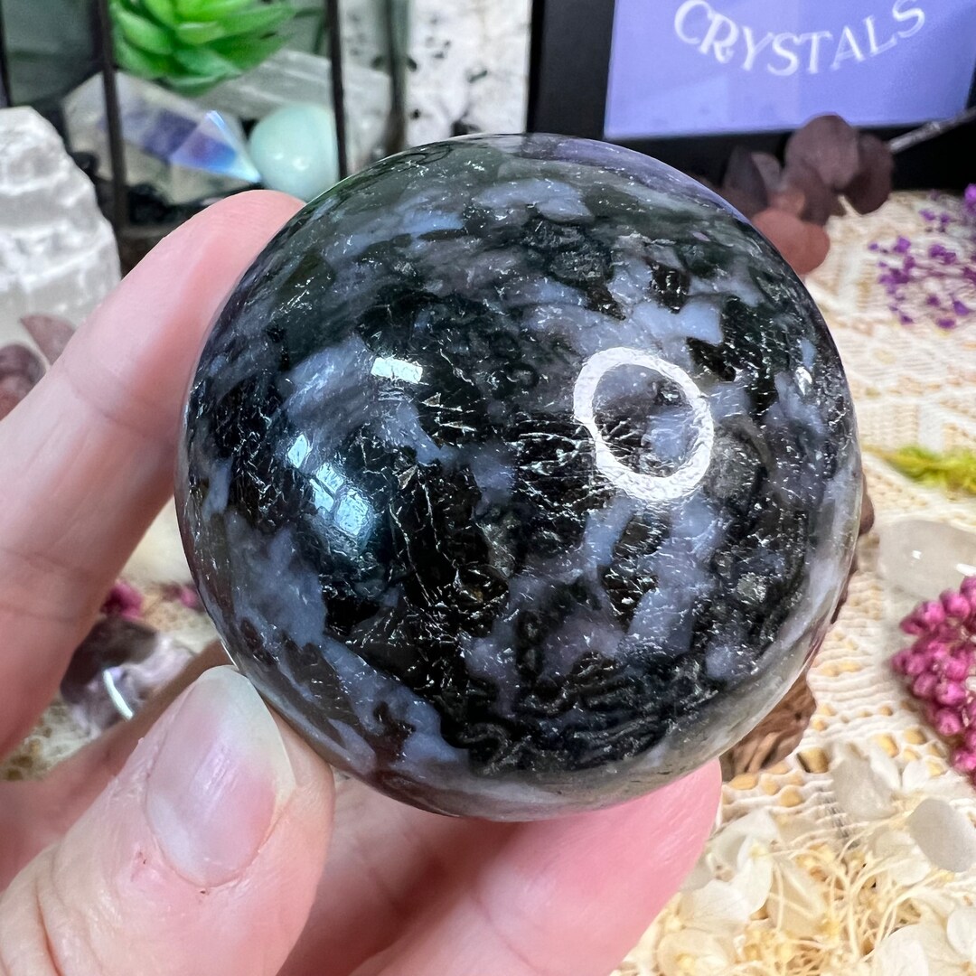 Indigo Gabbro Crystal Sphere - Indigo Gabbro Polished Stone Ball ...