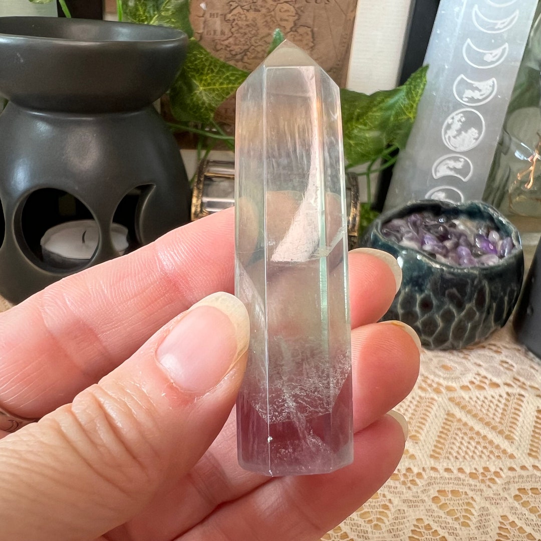 Candy Fluorite Standing Crystal Point - Polished Candy Rainbow Fluorite ...