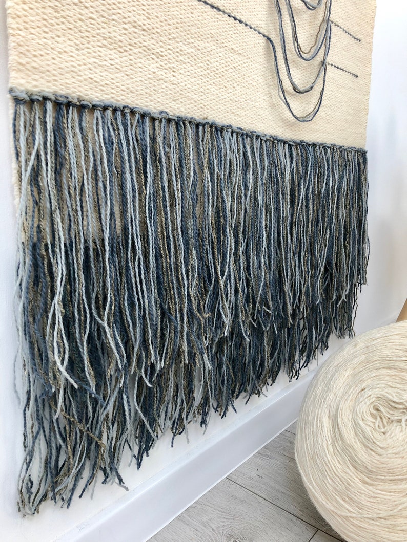 Large Wool Wall Hanging - Natural Fiber Art - Large Tapestry Decoration ...