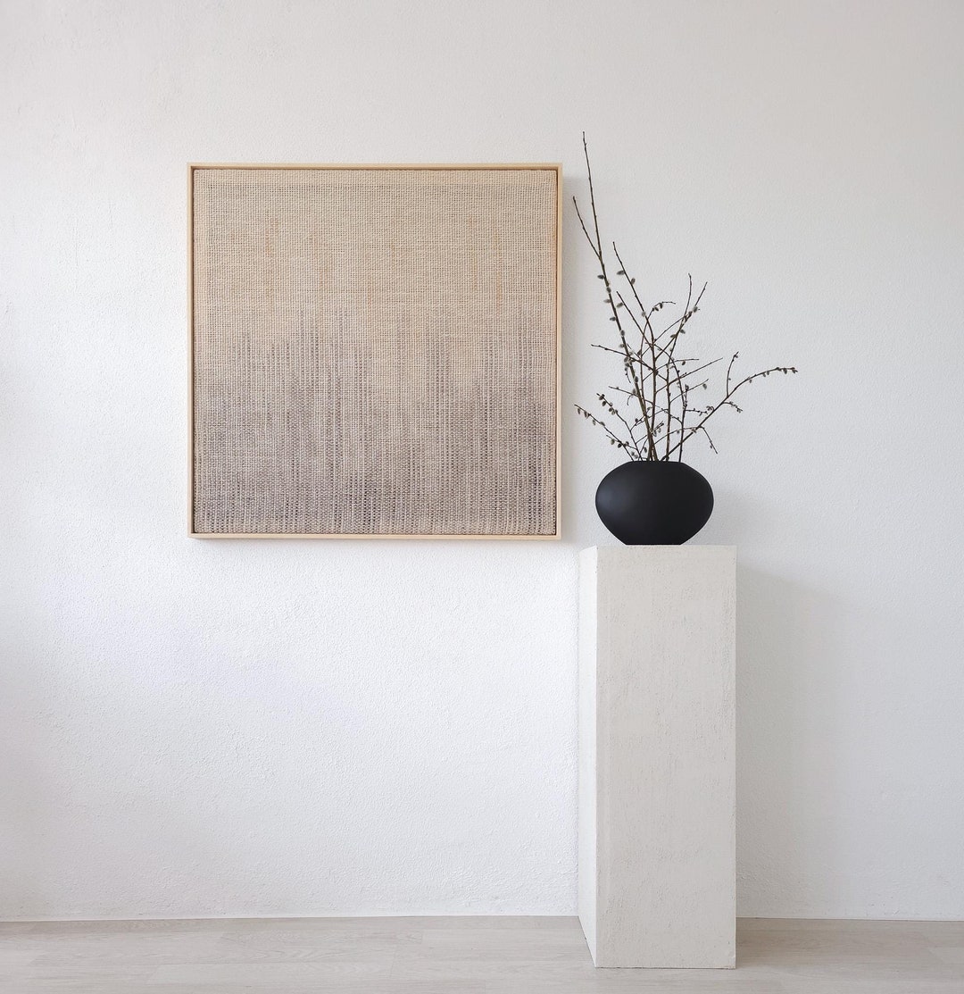 Square Framed Textile Art - Square Wall Hanging - Bedroom Hanging - Art ...