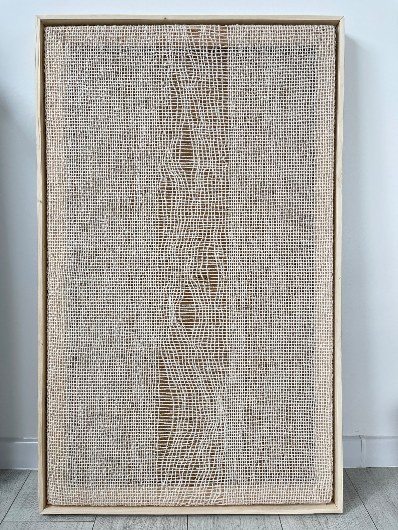 Large Framed Woven Wall Hanging Modern Tapestry Minimalist Textile Art ...