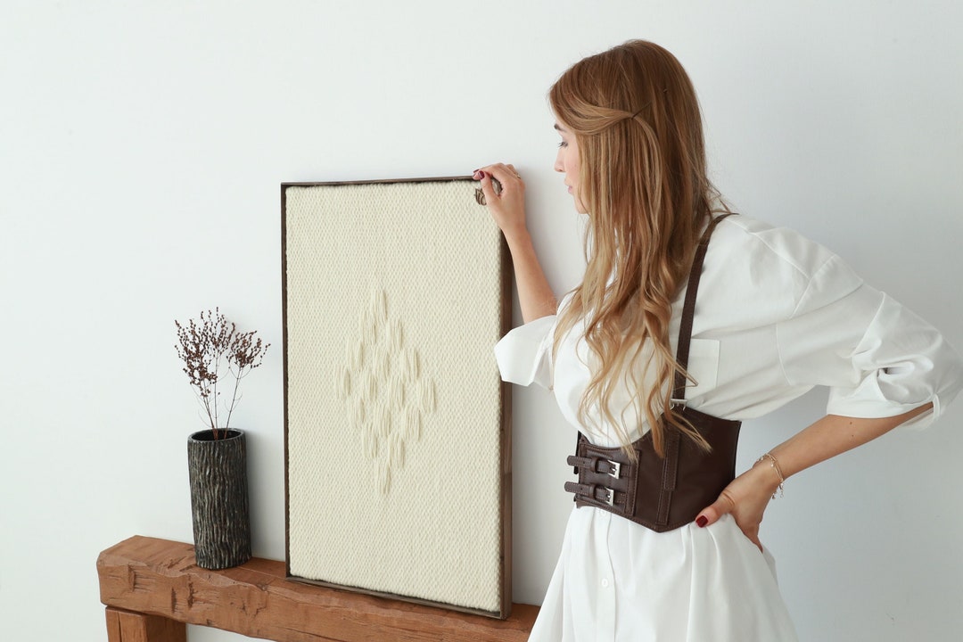 Modern Framed Wall Decor Wool Tapestry Wabi Sabi Mothers Day Wool ...