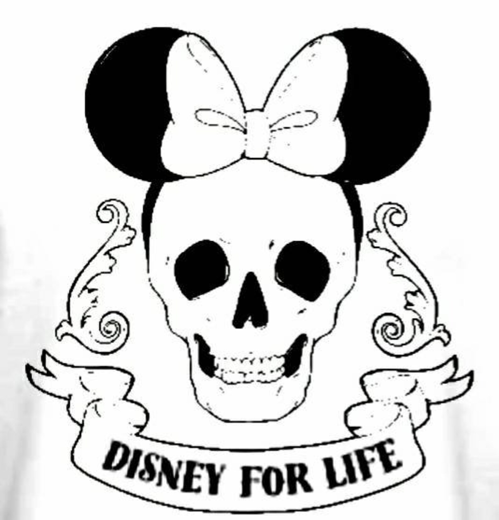 Disney for Life Skull Minnie Walt Disney World Disneyland - Etsy