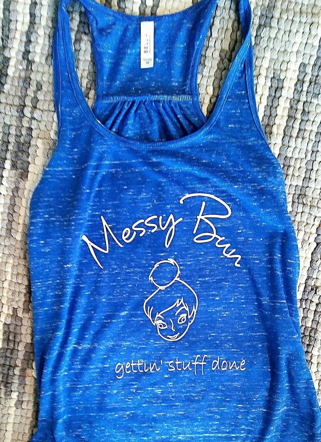 Tink "messy Bun... Getting Stuff Done" Flowy Racerback Workout Tank - Etsy