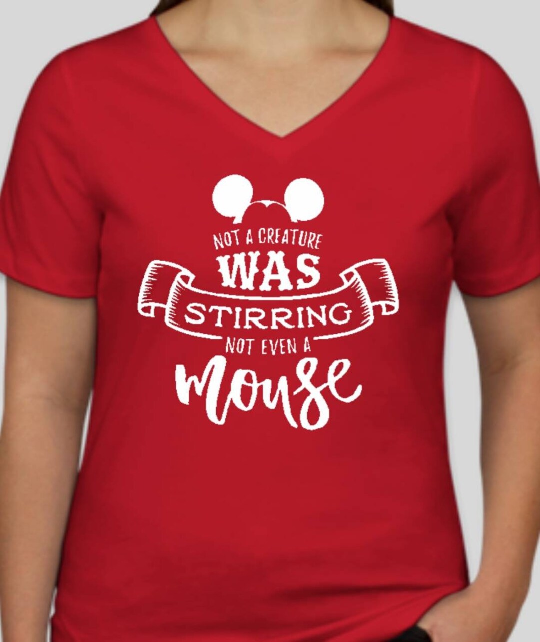 Not a Creature Was Stirring Not Even a Mouse Tee - Your Choice of Short ...