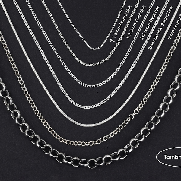 16 Inch Silver Chain - Etsy UK