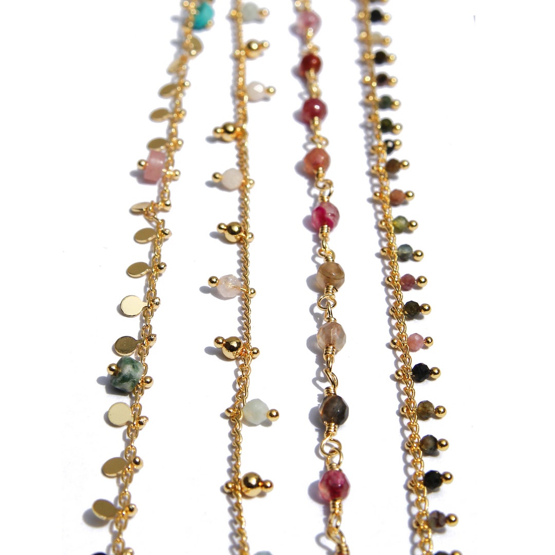 Semi-precious Gold Plated Chain Jewellery - Etsy