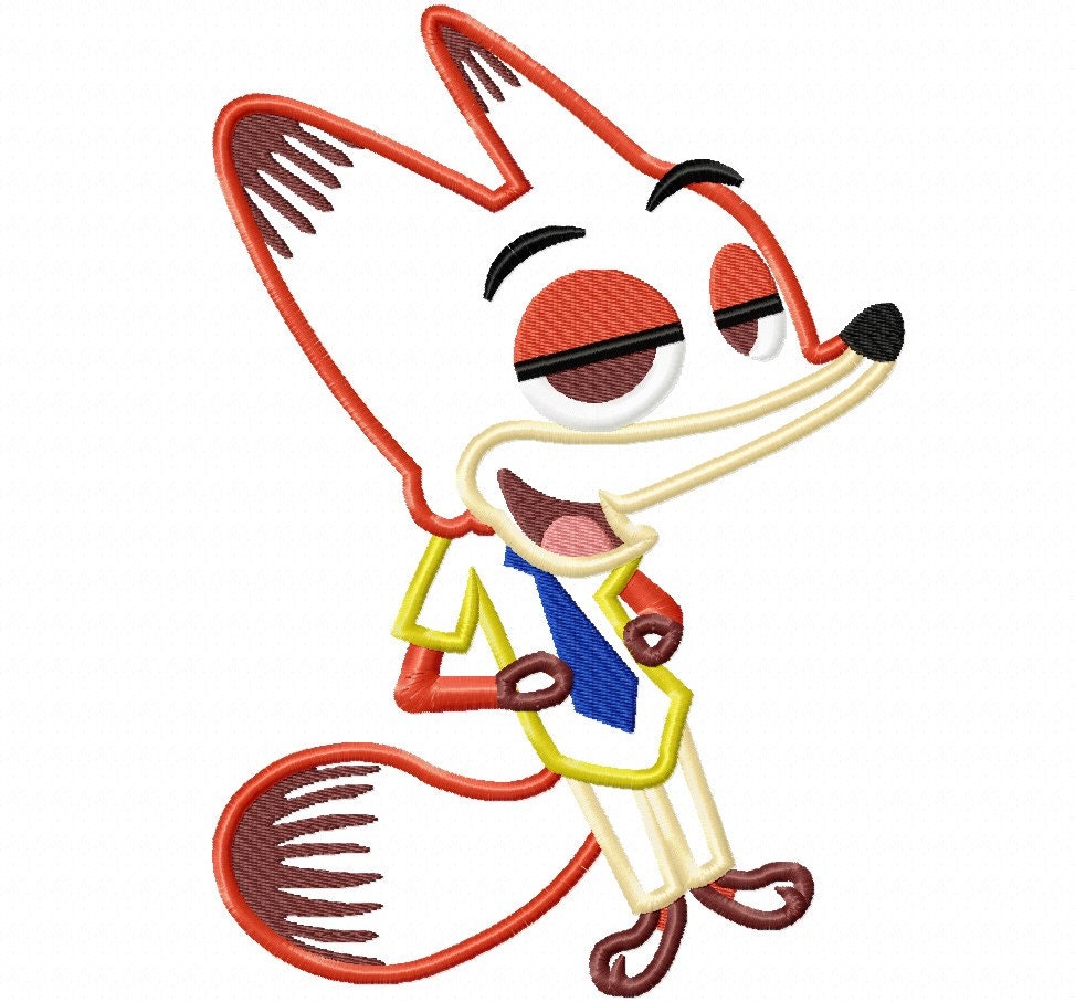 Zootopia Nick Wilde Embroidery Machine Applique Instant | Etsy