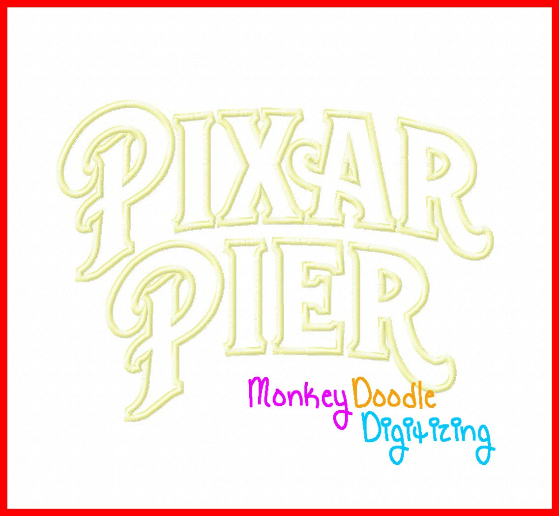 Pixar Pier Logo 5x7 6x10 Embroidery Machine Applique | Etsy