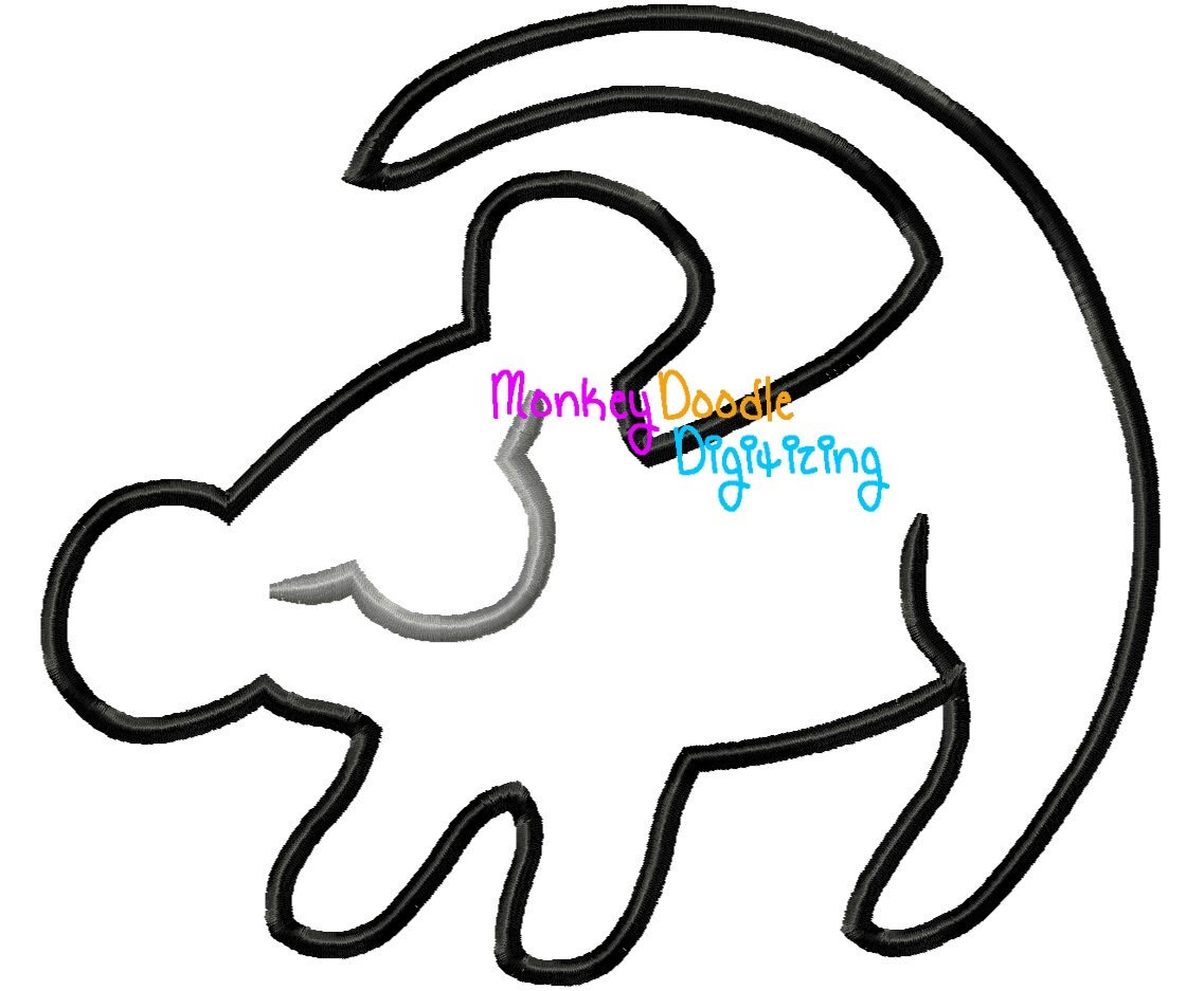 Silueta simba LION King Embroidery Machine Applique Descarga - Etsy México