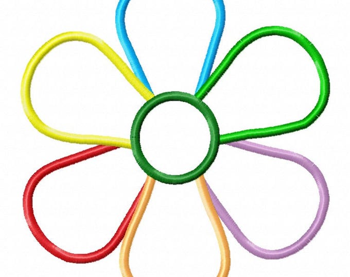 Bing Bong Flower 4x4 5x7 6x10 - Embroidery Machine Applique - Instant ...