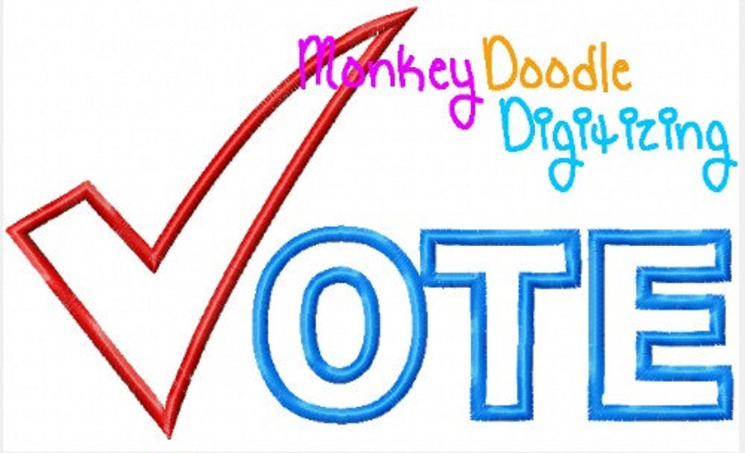 Vote Election Design Embroidery Machine Applique Instant Download ...