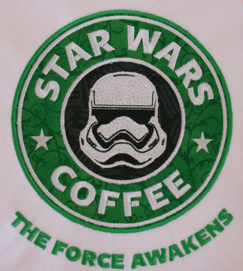 Star Wars Coffee Force Awakens Embroidery Machine Applique | Etsy