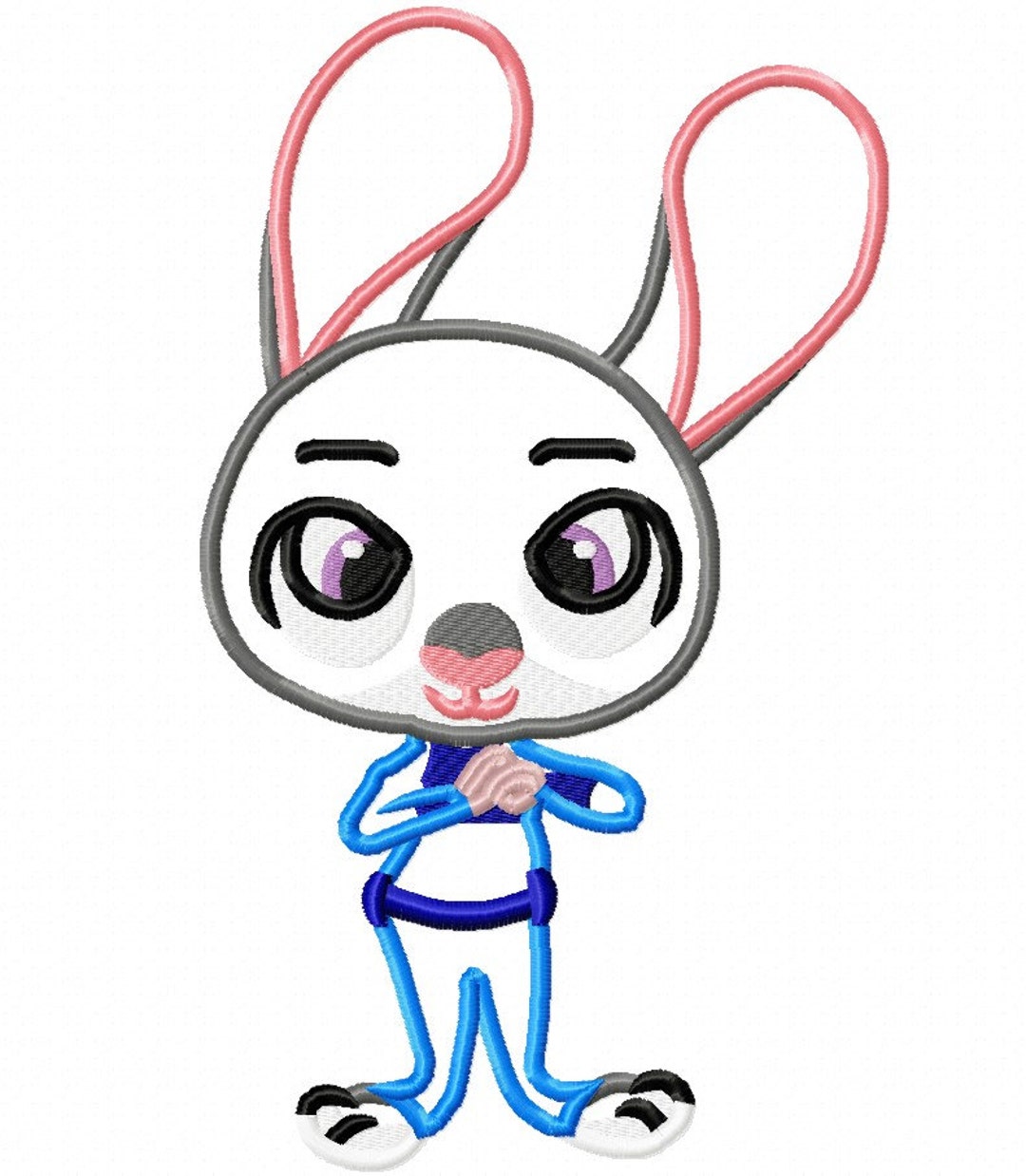 Zootopia Judy Hopps Embroidery Machine Applique Instant - Etsy