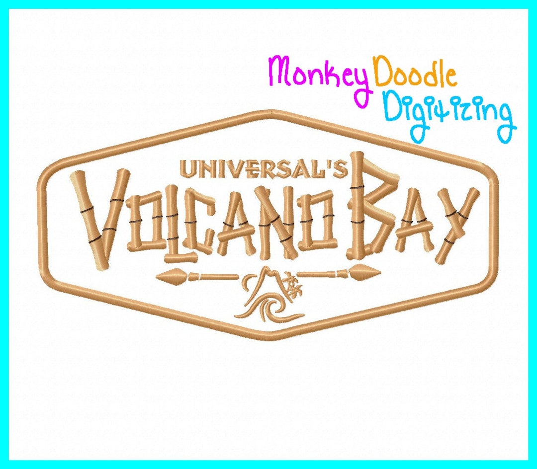 Volcano Bay Logo 5x7 6x10 Embroidery Machine Applique Instant Download ...