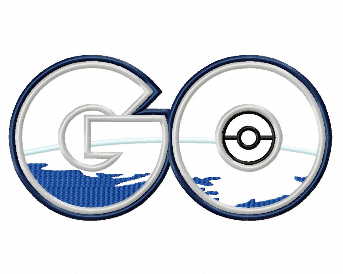 Pokemon Go Logo 4x4 5x7 6x10 Embroidery Machine Applique - Etsy