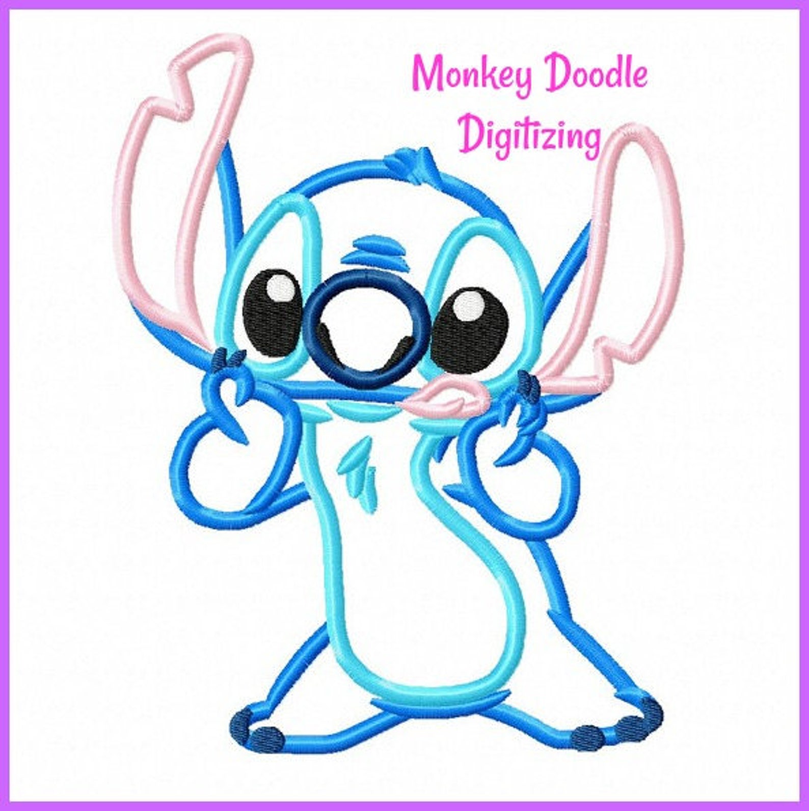 Stitch Hands on Face Lilo's Alien Embroidery Machine - Etsy