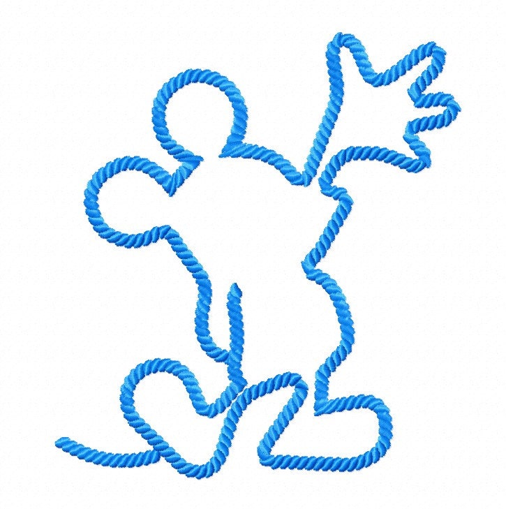 Rope Mickey Embroidery Machine Applique Instant Download | Etsy