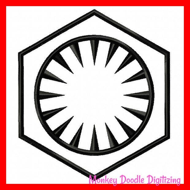 Star Wars First Order Logo Embroidery Machine Applique | Etsy