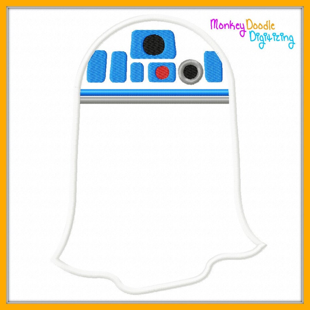 R2D2 Ghost Droid - 4x4 5x7 6x10 - Embroidery Machine Applique - Instant ...