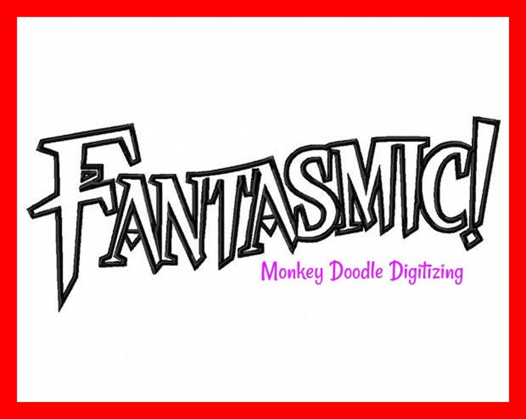 Fantasmic Logo Embroidery Machine Applique Instant Download Monkey ...