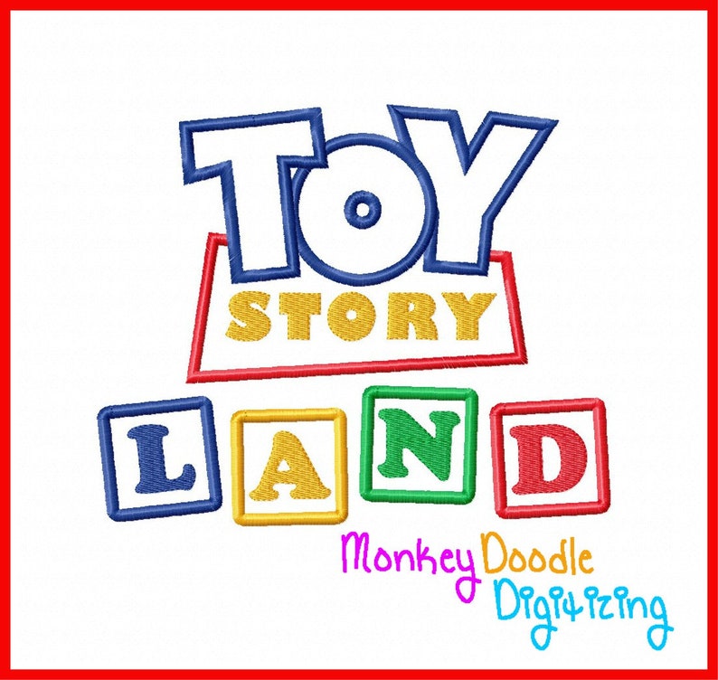 Toy Story Land Logo Embroidery Machine Applique Instant | Etsy