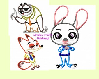 Zootopia Flash Embroidery Machine Applique Instant | Etsy